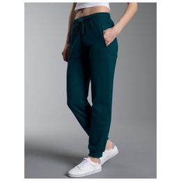 TRIGEMA Damen Sweathose "TRIGEMA Jogginghose", blau, Gr. L, Sweatware, 70% Baumwolle, 30% Polyester, Hosen