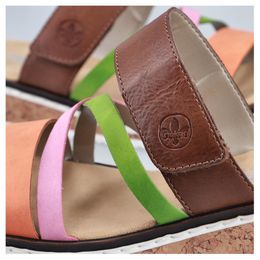 Rieker Damen Pantolette, Gr. 39, bunt, Lederimitat, mehrfarbig, Schuhe, Keilabsatz, Sommerschuh, 150 Jahre Rieker Jubil&auml;umsartikel
