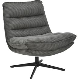 Sessel OTTO HOME "AVAA, Loungesessel im softem Cord-Bezug", anthrazit, B:75cm H:87cm T:86cm, Sessel, Sessel, 360 Grad drehbar, Relax- und TV-Sessel