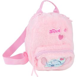 Kinderrucksack COOLPACK "Small, Stitch, Fluffy", M&auml;dchen, Gr. B/H/T: 20cm x 25cm x 10cm, stitch pink, Pl&uuml;sch, Polyester, Rucks&auml;cke Kinderrucksack