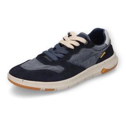 Sneaker Camel Active, Herren, Gr. 44, blau (navy), Textil, Veloursleder, Schuhe Sneaker, Schn&uuml;rschuh, Freizeitschuh, Chunky Sneaker mit Jeansoptik