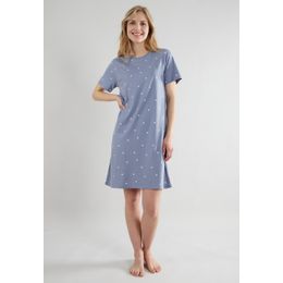 Tom Tailor Damen Nachthemd, Gr. 40, blau, Single Jersey, Obermaterial: 100% Baumwolle, Kleider, Single Jersey Qualit&auml;t