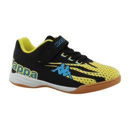 Hallenschuh Kappa "Joy", Jungen, Gr. 29, schwarz, gelb, turkis, Synthetik, Textil, Schuhe Hallenschuh, Indoor Sportschuhe