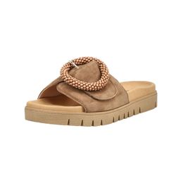 Pantolette Gabor "Gabor Pantoletten Leder", Damen, Gr. 37, braun, Leder, Schuhe Pantolette