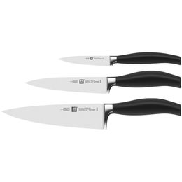 Messer-Set Zwilling "***** FIVE STAR", schwarz, Stahl, Kochmesser-Sets, Messer-Set, Made in Germany, Sonderschmelze, Ergonomisch, 3-tlg.