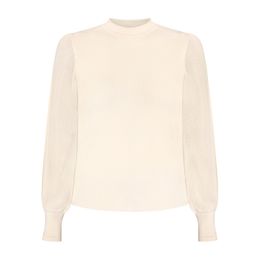 Rundhalspullover Zero "Pullover mit hohem Kragen", Damen, Gr. 36, beige (eggnog), Obermaterial: 72% Viskose CV. 28% Polyester PES., Pullover Rundhalspullover