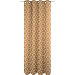 Vorhang Adam, B:145cm H:175cm, gelb, Jacquard, Baumwolle (Bio-Baumwolle), Wohnzimmer, Gardinen, "Maroccan Shiraz", aus 100% Bio-Baumwolle