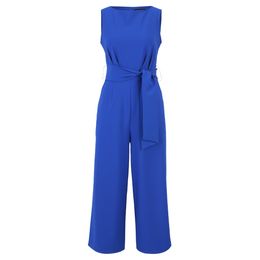 Jumpsuit Betty Barclay "Jumpsuit mit Eingrifftaschen", Damen, Gr. 42, EURO, blau (adria), Obermaterial: 86% Polyester PES. 14% Elasthan EL., Overalls Jumpsuit