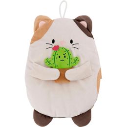 W&auml;rmflasche Nici "mymochi Katze Angy mit Kaktus, 300 ml, 30 cm", wei&szlig;, W&auml;rmflaschen, KinderB:23cm H:30cm T:7cm, W&auml;rmflasche, 2in1 - Kuscheltier & W&auml;rmflasche in einem; enth&auml;lt recyceltes Material, B:23cm H:30cm T:7cm