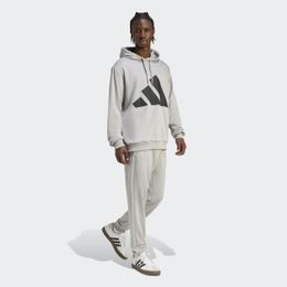 Herren Trainingsanzug "BIG LOGO HOODED"medium grau heather, schwarz, Gr. XXL, adidas Sportswear, Obermaterial: 100% Polyester, Sportanz&uuml;ge,