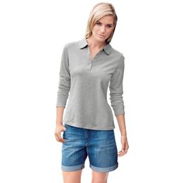 Damen Poloshirt "Poloshirt", grau, Gr. 34, B.C. Best Connections by Heine, unifarben, 90% Baumwolle, 5% Viskose, 5% Elasthan, Shirts