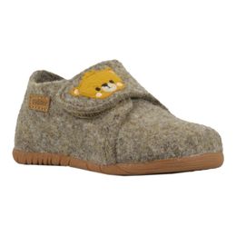 Richter M&auml;dchen Hausschuh "Filzi WMS: Mittel", Gr. 27, braun, Filz, Schuhe, Klettschuh, Winterschuh mit Weiten-Me&szlig;system