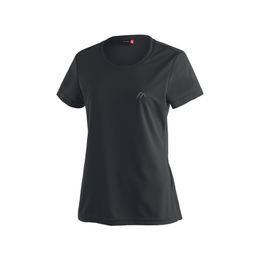 T-Shirt Maier Sports "Waltraud", Damen, Gr. 50, schwarz, 100% Polyester, Rundhals, Shirts T-Shirt, Damen Kurzarmshirt, leichtes Sommer Funktionsshirt, Rundhals, Reg Fit
