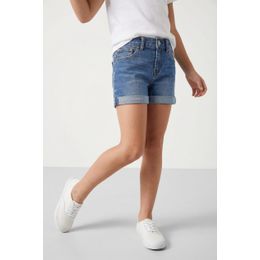 Jeansshorts LEVI'S KIDS "LVG GIRLFRIEND SHORTS", Jungen, Gr. 14 (158), N-Gr, dance around, Denim/Jeans, Obermaterial: 69% Baumwolle, 30% Polyester, 1% Elasthan, Jeans Jeansshorts, for GIRLS