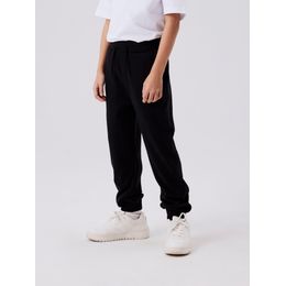 Sweatpants name it "NKMVIAN NREG SWE PANT UNB NOOS", Jungen, Gr. 116, N-Gr, schwarz, Web, Obermaterial: 100% Baumwolle, unifarben, normal kn&ouml;chellang, Hosen Sweatpants