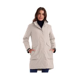 Parka Killtec "Damen Funktionsparka", Damen, Gr. 42, beige (hellbeige), Obermaterial: 100% Polyester;Futter: 100% Polyester;F&uuml;llung: 100% Polyester, Jacken Parka, Wasserdichter, atmungsaktiver Damenparka mit abnehmbarer Kapuze