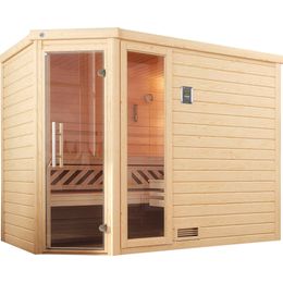 Sauna Weka "Turku", beige (natur), Bio-Ofen, externe Steuerung, 7,5 kW, Saunen, Sauna, 7,5 kW Bio-Ofen mit digitaler Steuerung