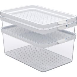 Rotho Cauma K&uuml;hlschrankorganizer Set 3 teilig 1,3 Liter / 2,6 Liter / 4,65 Liter - K&uuml;hlschrank-Zubeh&ouml;r