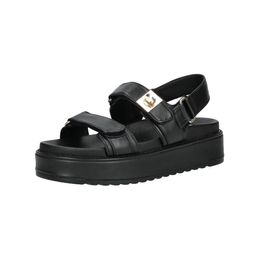 Plateausandaletten Steve Madden "Steve Madden Sandalen Leder", Damen, Gr. 40, schwarz, Leder, Schuhe