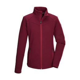Strickjacke Killtec "KOW 2 WMN FLX JCKT", Damen, Gr. 46, rot (weinrot), Obermaterial: 95% Polyester, 5% Elasthan, Strickjacken Strickjacke, Damen Powerstretchjacke mit 2-Wege-Stretch und Kinnschutz.