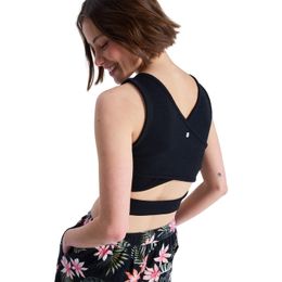 Crop-Top Roxy "Good Keepsake", Damen, Gr. XL, grau (anthrazit), Obermaterial:97% Microfaser, 3% Elasthan;, Tops Crop-Top