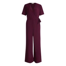 Jumpsuit Cartoon "Jumpsuit mit Bindeg&uuml;rtel", Damen, Gr. 40, EURO, lila (schwarz aubergine), Obermaterial: 95% Polyester PES. 5% Elasthan EL., Overalls Jumpsuit