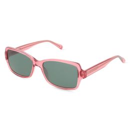 Fielmann BD 543 SUN CL RITA | Damen-Sonnenbrille | Fassung: Vollrand, Quadratisch, Propionat, Pink Transparent | Glasfarbe: Gr&uuml;n