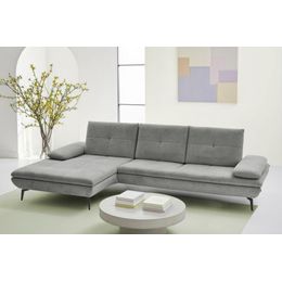 Ecksofa DIE PLANBAR "MP-IN23002 L-Form", grau (cyber grau), B:322cm H:93cm T:188cm, 100% Recyceltes Polyester, Sofas, Ecksofa, wahlweise mit Armteil- und Sitztiefenverstellung