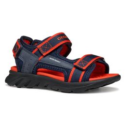 Sandale Geox "J SANDAL AIRADYUM BO", Jungen, Gr. 35, blau (navy, rot), Synthetik, Textil, Schuhe Sandale, Trekking Sandale, Sommerschuh, Klettschuh mit farbiger Innensohle