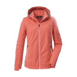 Softshelljacke Killtec "KOS 69 WMN SFTSHLL JCKT", Damen, Gr. 48, coral, Oberseite: 100% Polyester;R&uuml;ckseite: 100% Polyester, Jacken Softshelljacke, Winddichte, wasserabweisende Damenjacke mit abnehmbarer Kapuze