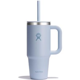 Thermobecher Hydro Flask "All Around Travel Tumbler in den Gr&ouml;&szlig;en 24 oz/ 32 oz / 40 oz", blau (surf), H:28,96cm, Edelstahl, Trinkgef&auml;&szlig;e, Thermobecher, Thermo Cup mit Strohhalm