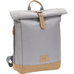 Wickelrucksack fillikid "Rolltop Berlin grau", Baby, Gr. B/H/T: 39cm x 53cm x 16cm, grau, Polyamid, Polyurethane, Rucks&auml;cke Wickelrucksack, inkl. Wickeltunterlage