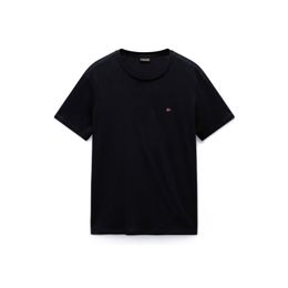 Napapijri Herren T-Shirt "T-Shirt SALIS Small Flag 1er Pack", schwarz, Gr. XL, Obermaterial: 100% Baumwolle CO., Shirts