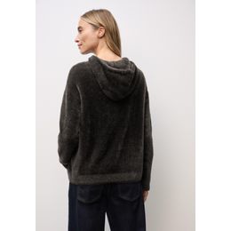 Street One Damen Kapuzenpullover, schwarz, Gr. 40, unifarben, Strick, Obermaterial: 78% Polyamid, 12% Polyacryl, 10% Baumwolle, Pullover, aus softer