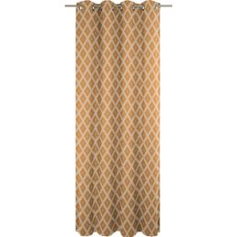 Vorhang Adam, B:145cm H:225cm, gelb, Jacquard, Baumwolle (Bio-Baumwolle), Wohnzimmer, Gardinen, "Maroccan Shiraz", aus 100% Bio-Baumwolle