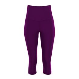 WINSHAPE Damen Leggings "3/4 Functional Comfort HWL217C", lila, Gr. M, 85% Polyester, 15% Elasthan, Hosen, mit V-Shape Applikation und Core-Bund