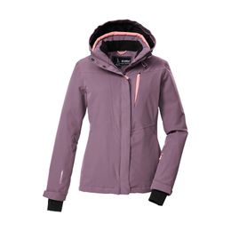 Skijacke Killtec "KSW 25 WMN SKI JCKT", Damen, Gr. 44, lila (violett), Obermaterial: 100% Polyester;Futter: 100% Polyester;F&uuml;llung: 100% Polyester, Jacken Skijacke, Atmungsaktive, wasserdichte Skijacke mit abnehmbarer Kapuze