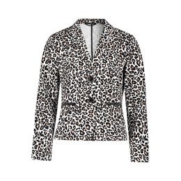 Kurzblazer Betty Barclay "Kurzblazer mit Animalprint", Damen, Gr. 36, wei&szlig; (wei&szlig;, schwarz), Obermaterial: 97% Baumwolle CO. 3% Elasthan EL., Blazer Kurzblazer