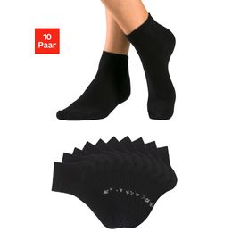 H.I.S. H.I.S Damen Kurzsocken "Damen Herren Kurzschaft Socken", Gr. 35, schwarz, Baumwolle, Baumwollmischung, Elasthan, Polyamid, unifarben, Socken, mit