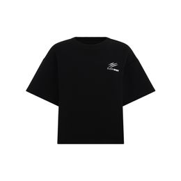 Plein Sport Damen T-Shirt "Scratch", schwarz, Gr. M, Stoff: 59% Baumwolle, 35% Polyester, 6% Elasthan. Strick: 55% Baumwolle, 40% Polyester, 5%