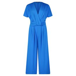 Jumpsuit Betty Barclay "Jumpsuit mit Eingrifftaschen", Damen, Gr. 36, EURO, blau (mittelblau), Obermaterial: 95% Polyester PES. 5% Elasthan EL., Overalls Jumpsuit