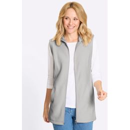Fleeceweste Classic Basics, Damen, Gr. 52, hellgrau, 100% Polyester, unifarben, Westen Fleeceweste