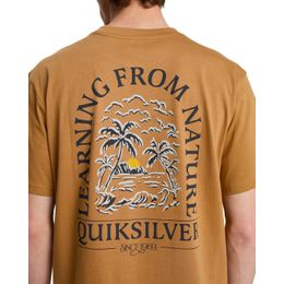 T-Shirt Quiksilver "Evo Learning From Nature", Herren, Gr. M, tobacco braun, Obermaterial: 100% Walkfrottier;, Shirts T-Shirt