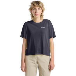 Funktionstop Jack Wolfskin "VONNAN BOXY T W", Damen, Gr. XL (46), grau (graphite), Obermaterial: 100% Polyester, Tops Funktionstop