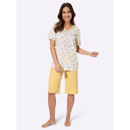 Damen Shorty, Gr. 40wei&szlig;, papaya, bedruckt, 100% Baumwolle, Homewear-Sets