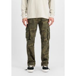 Cargohose Alpha Industries "Jet Pant Camo", Herren, Gr. 28, Normalgr&ouml;&szlig;en, gr&uuml;n (olive camo), Obermaterial: 100% Baumwolle; Futter: 100% Baumwolle, Hosen Cargohose