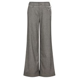 Relaxhose Cartoon "Casual-Hose mit Bindeg&uuml;rtel", Damen, Gr. 42, EURO, grau (grau melange), Obermaterial: 83% Polyester PES. 15% Viskose CV. 2% Elasthan EL., Hosen Relaxhose