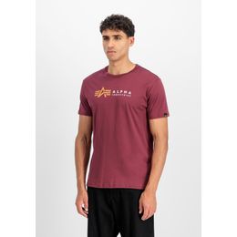 Herren T-Shirt "Alpha Label T-Shirt", rot, Gr. XL, Alpha Industries, Obermaterial: 100% Baumwolle, Shirts