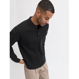 Jack & Jones JACK & JONES Herren Polokragenpullover "JPRBLABRADFORT KNIT POLO", schwarz, Gr. S, unifarben, Strick, Obermaterial: 67% Polyester, 25% Polyacryl, 8%