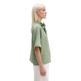 Marc O'Polo MARC O'POLO Damen Kurzarmbluse "aus Viskose-Mix", gr&uuml;n, Gr. 42, unifarben, Obermaterial: 83% Viskose, 17% Polyamid, Blusen